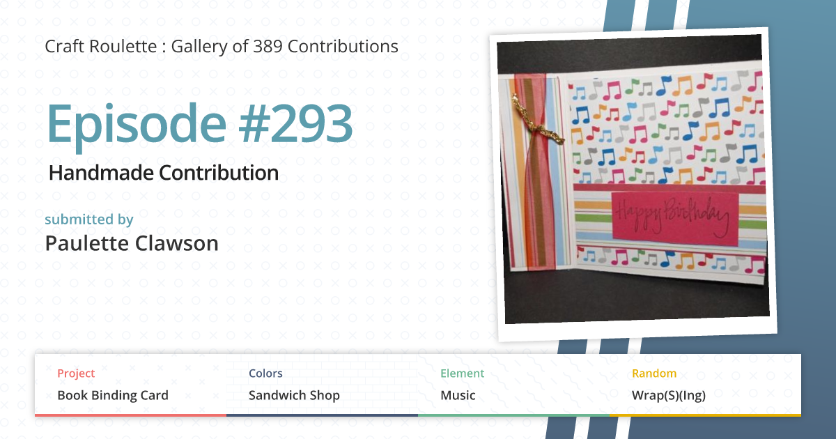 Paulette Clawson's Ep. #293 Contribution - Book binding card - Sandwich Shop - Music - Wrap(s ...