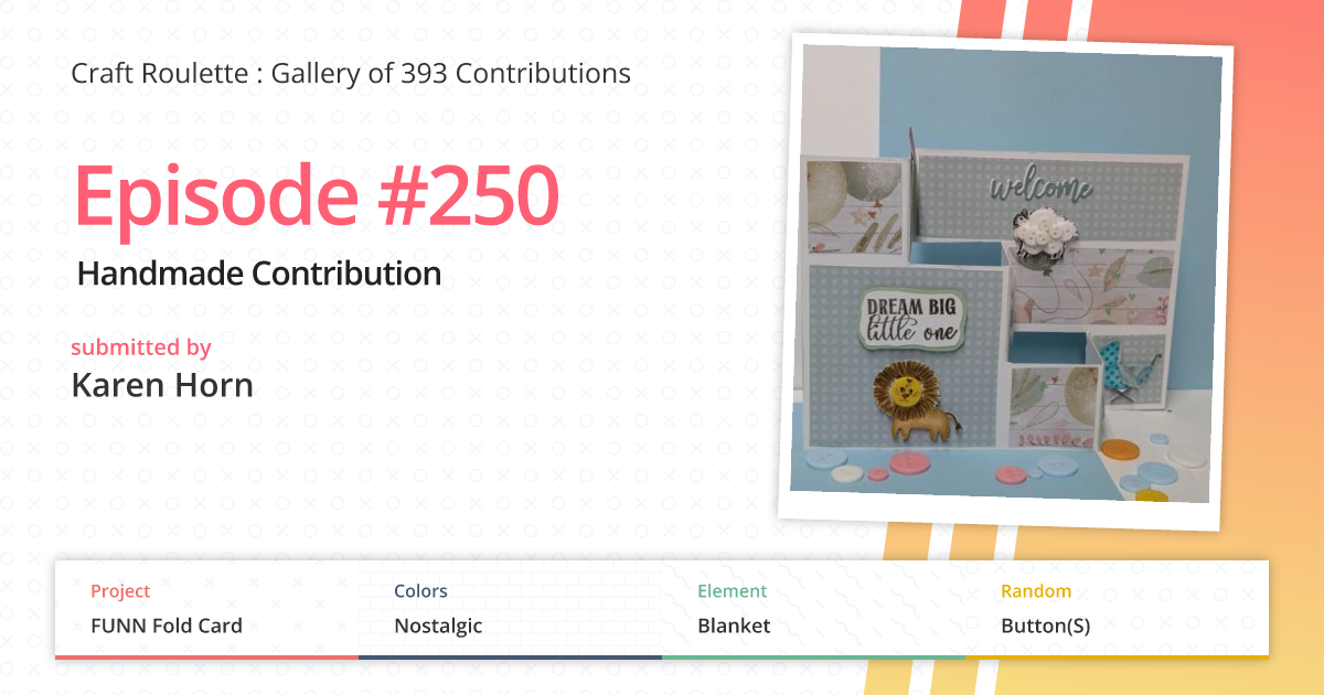 Karen Horn's Ep. #250 Contribution - FUNN fold card - Nostalgic - Blanket - Button(s) - Craft ...